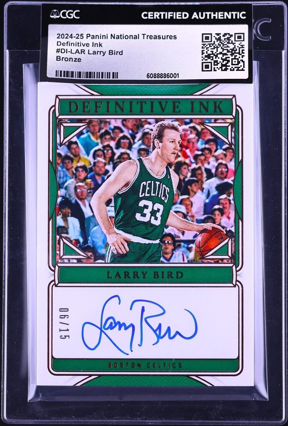 2024 National Treasures Definitive Ink Bronze Larry Bird AUTO /15 CGC ...